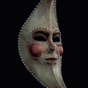 Made to Order . Moon Mask With Pearls - Etsy