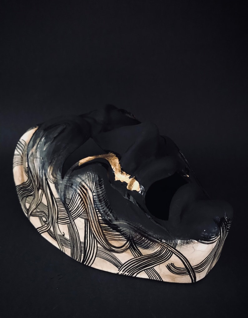 Made to Order . Tragedy Mask. Theater Mask. Masquerade Mask. - Etsy
