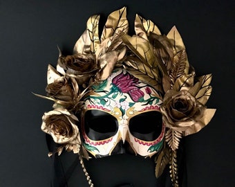 Made to Order. Catrina Mask With Colored Flowers. Day of the - Etsy