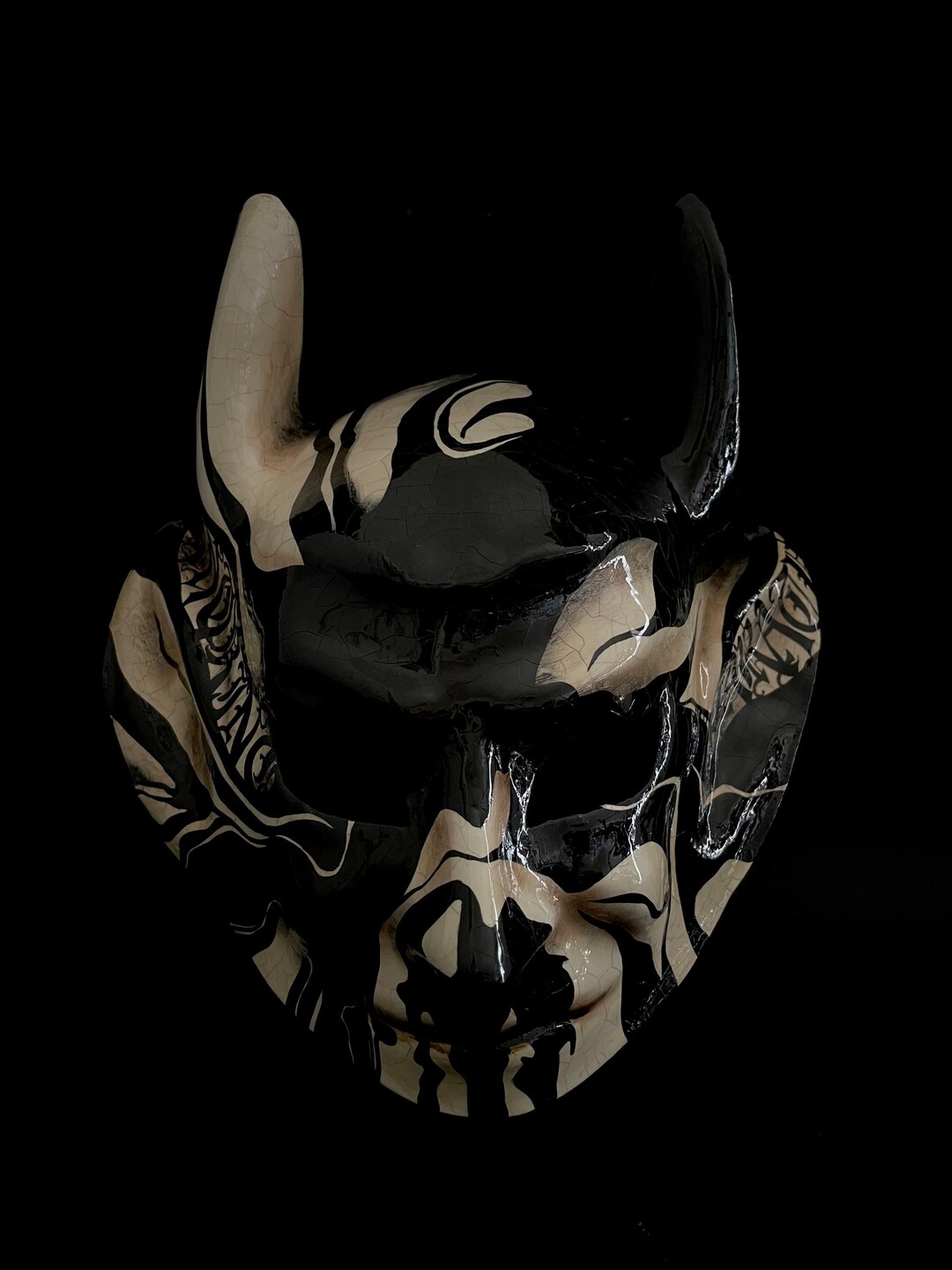 Made to Order .devil Mask. Black and White Devil Mask. Demon Mask ...