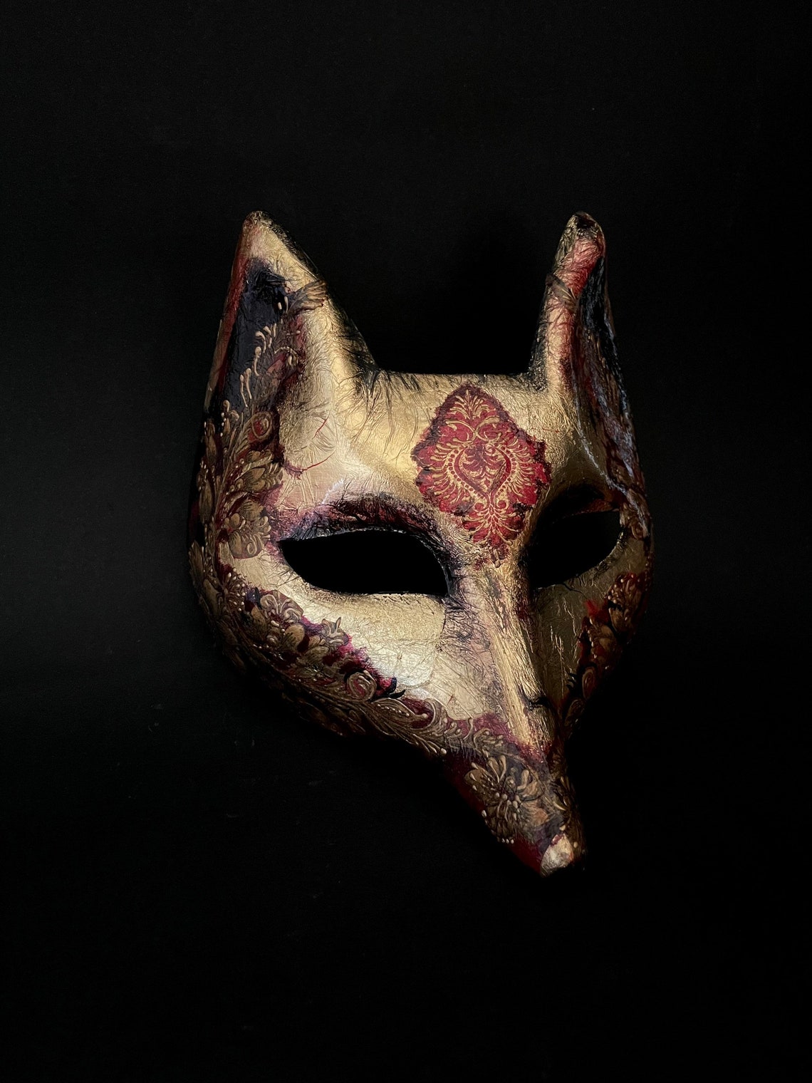 Made to Order. Fox Mask. Masquerade Mask. Gold Mask. Carnival - Etsy