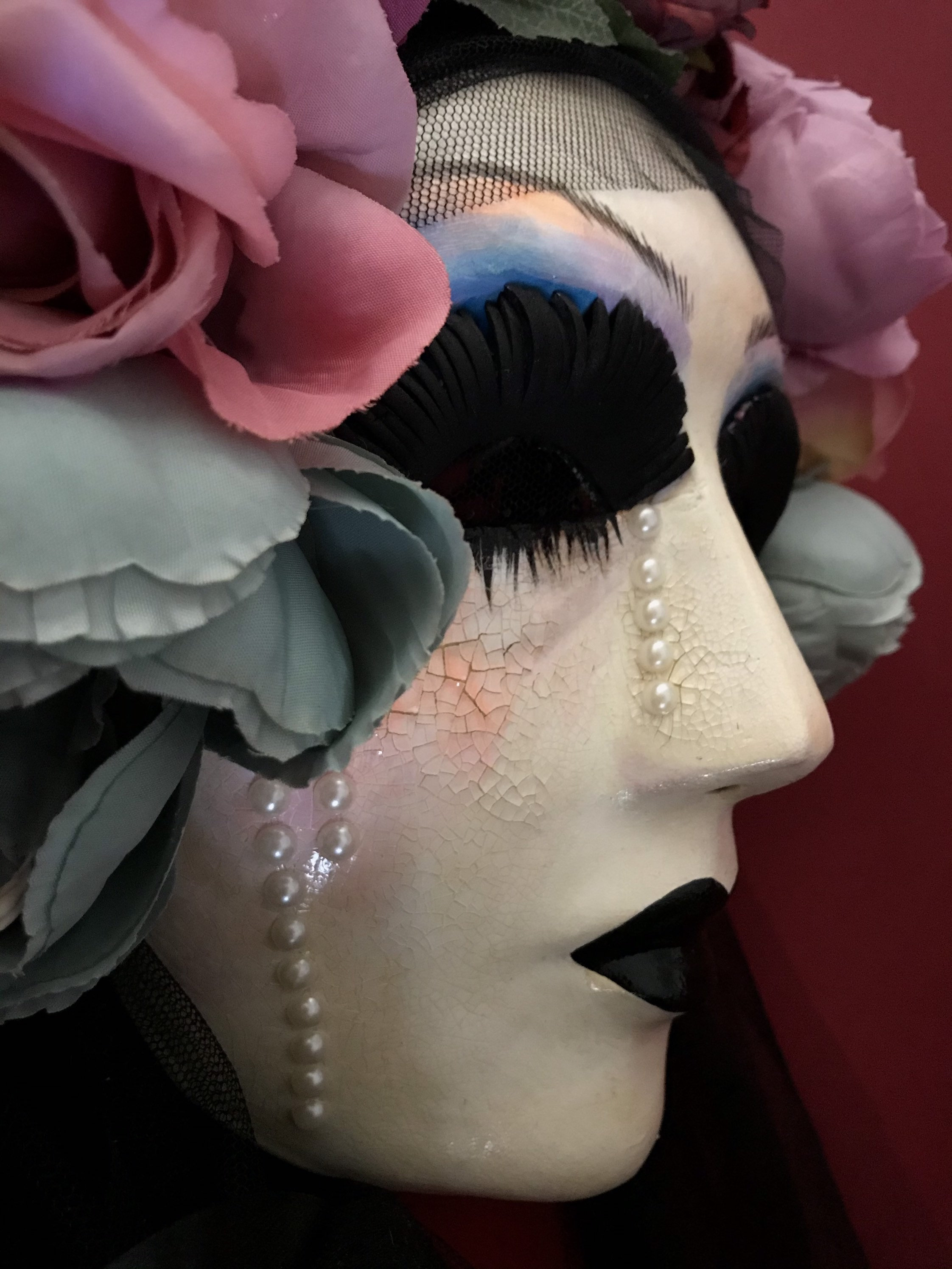 MADE TO ORDER . Flapper Mask. Carnival Mask. Masquerade Mask. - Etsy