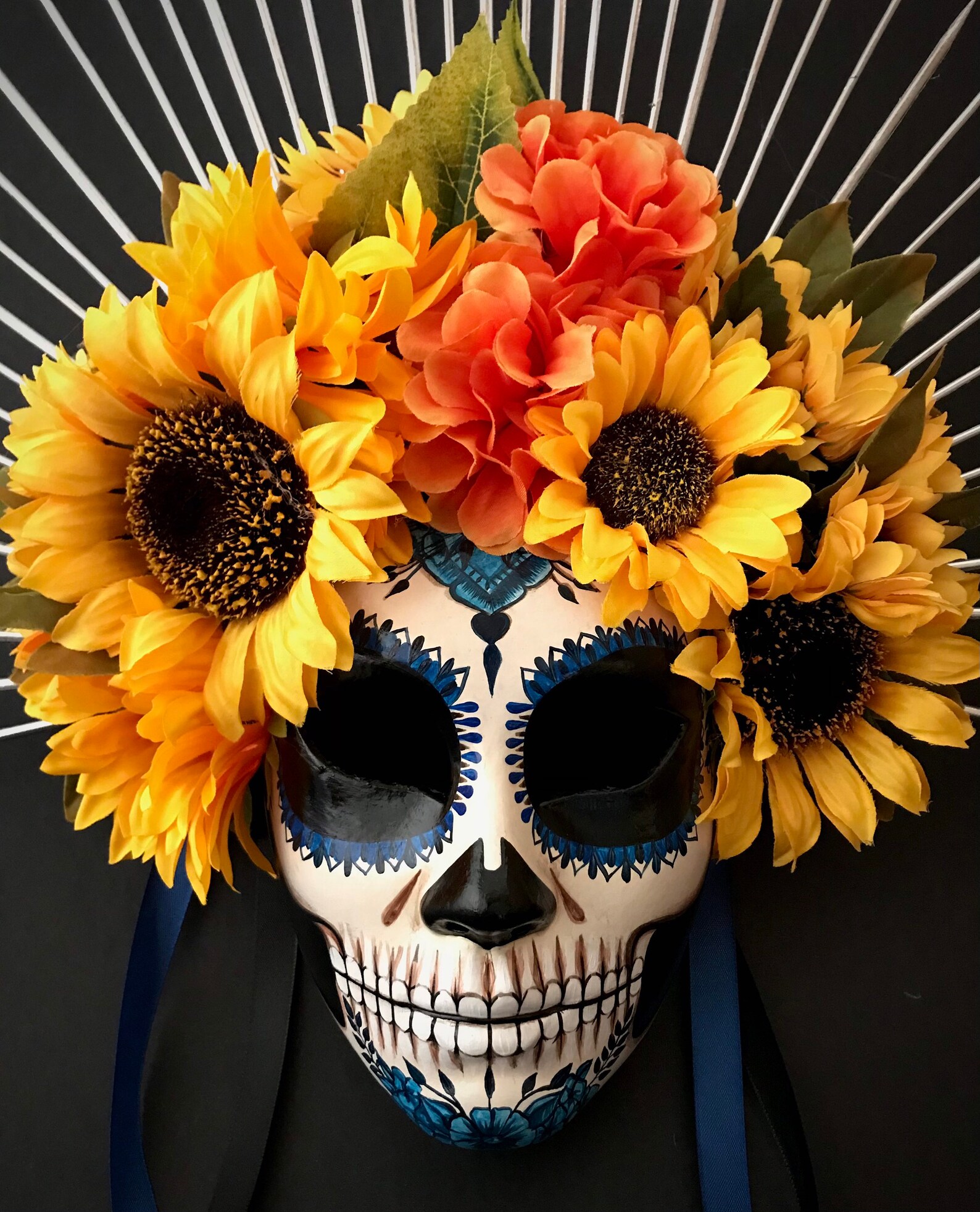 MADE TO ORDER Catrina Mask With Flowers .day of the Dead - Etsy