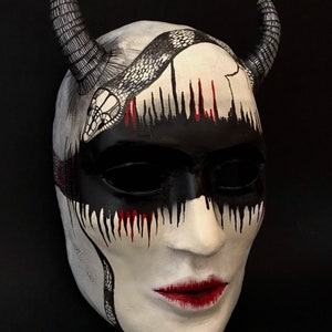 MADE TO ORDER .demon Mask. Halloween Mask. Devil Mask. Masquerade Mask ...