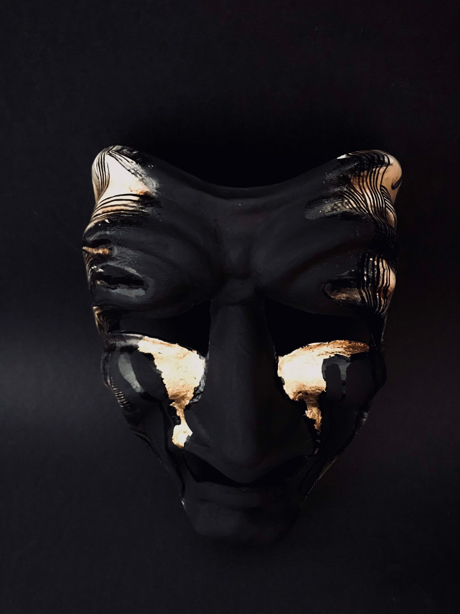 Made to Order . Tragedy Mask. Theater Mask. Masquerade Mask. - Etsy