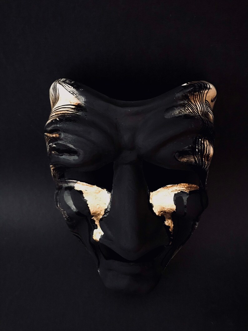 Made to Order . Tragedy Mask. Theater Mask. Masquerade Mask. - Etsy