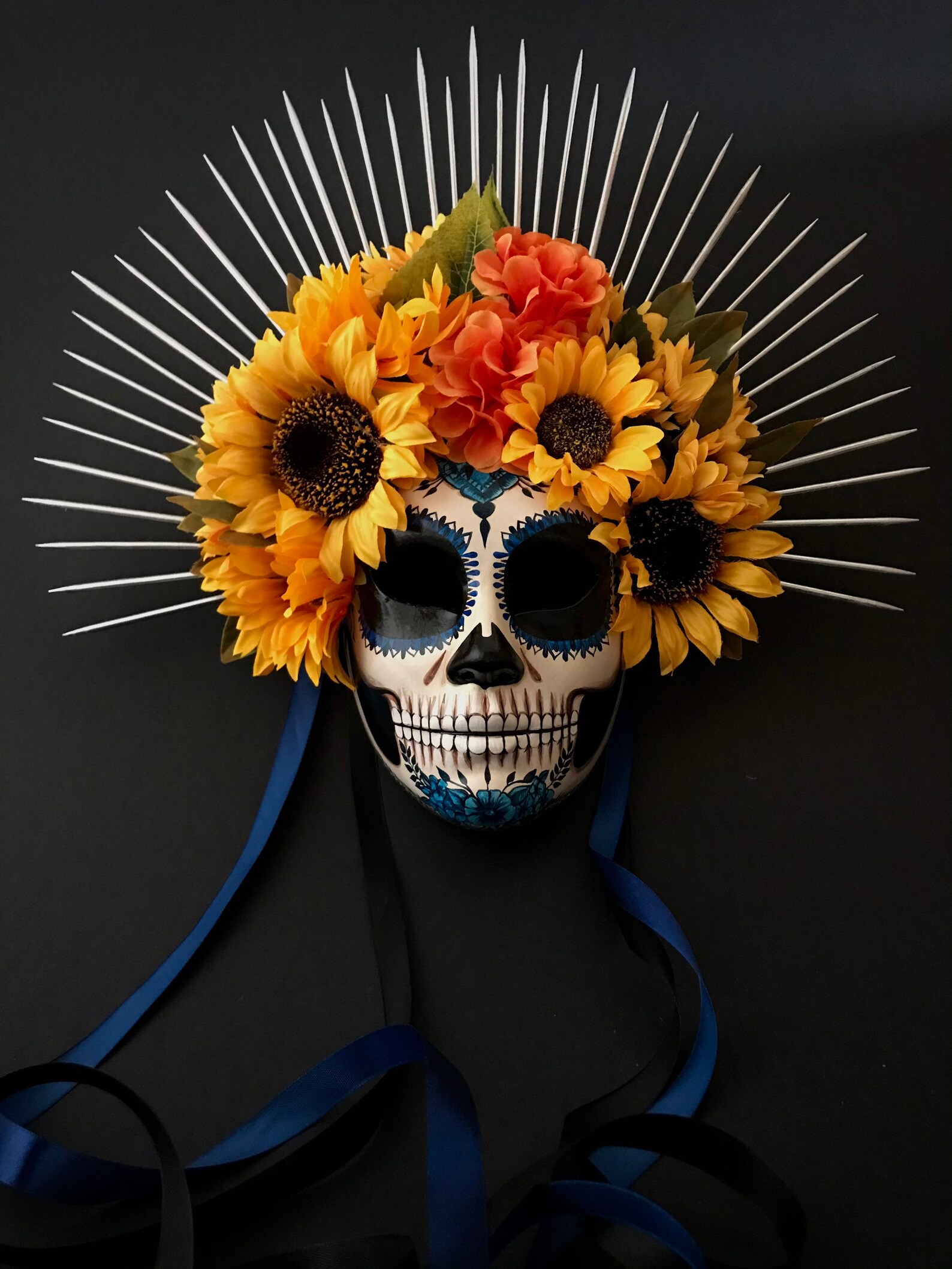 MADE TO ORDER Catrina Mask With Flowers .day of the Dead - Etsy