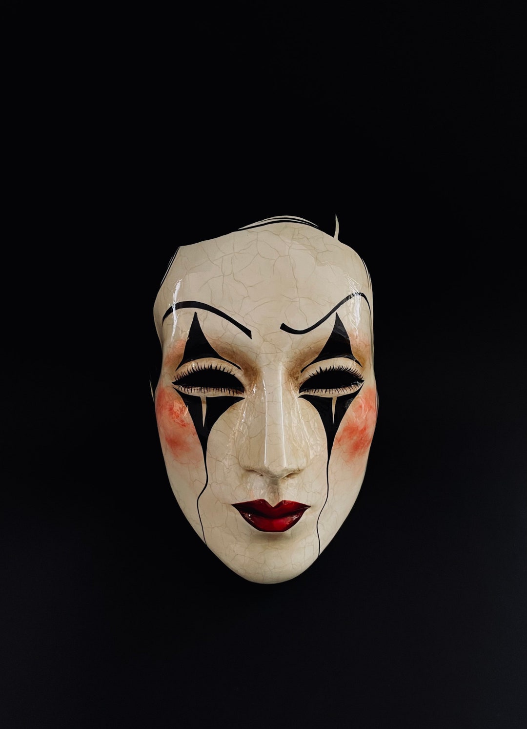 Made to Order ! Pierrot Mask. Carnival Mask.masquerade Mask. Venetian ...