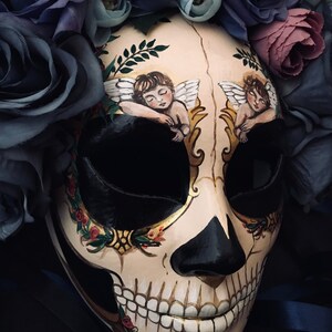 Made to Order. Catrina Mask With Blue Flowers and Angels. Day of the ...