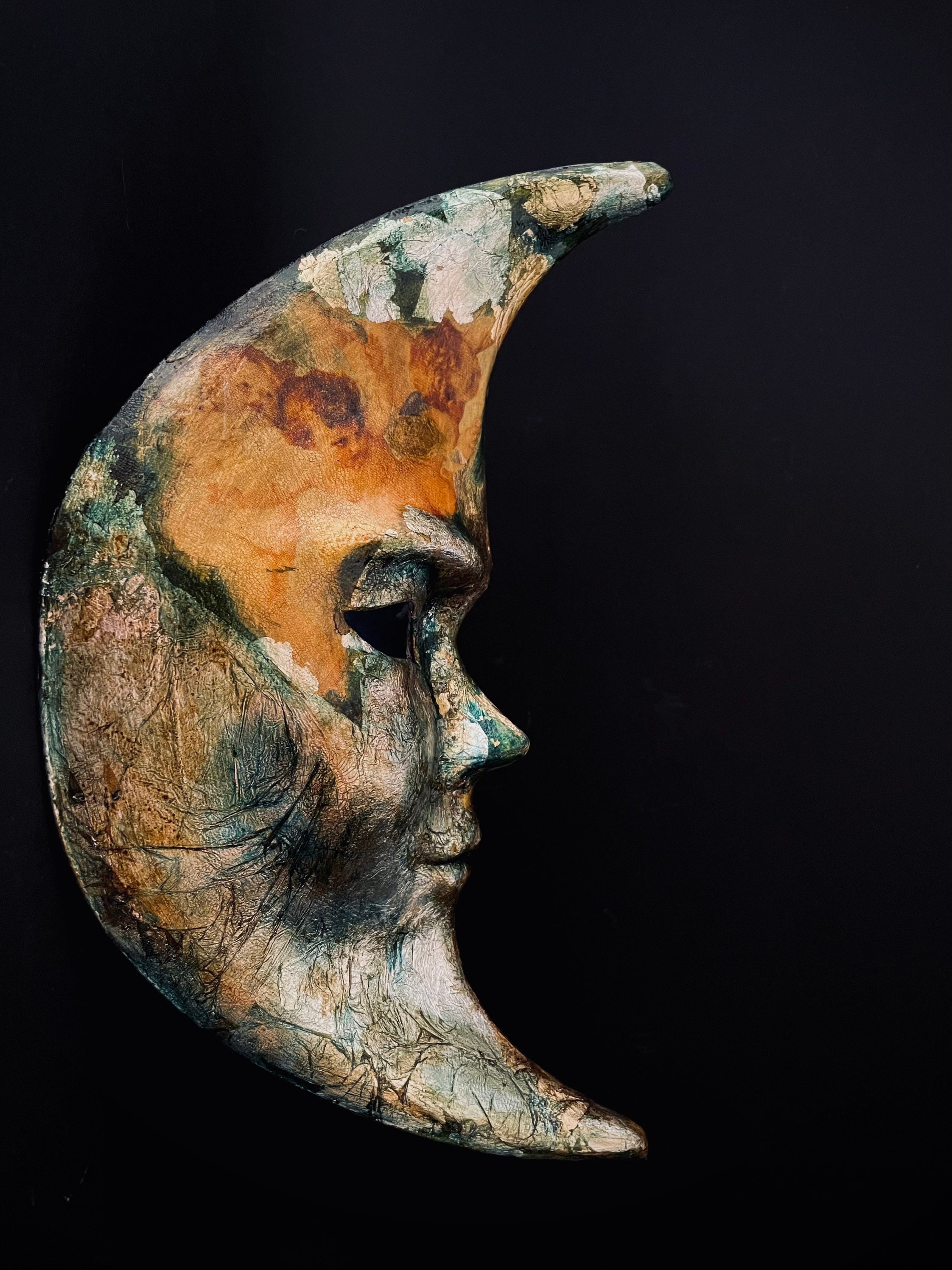 Made to Order . Moon Mask. Masquerade Mask. Moon Art. Moon and - Etsy