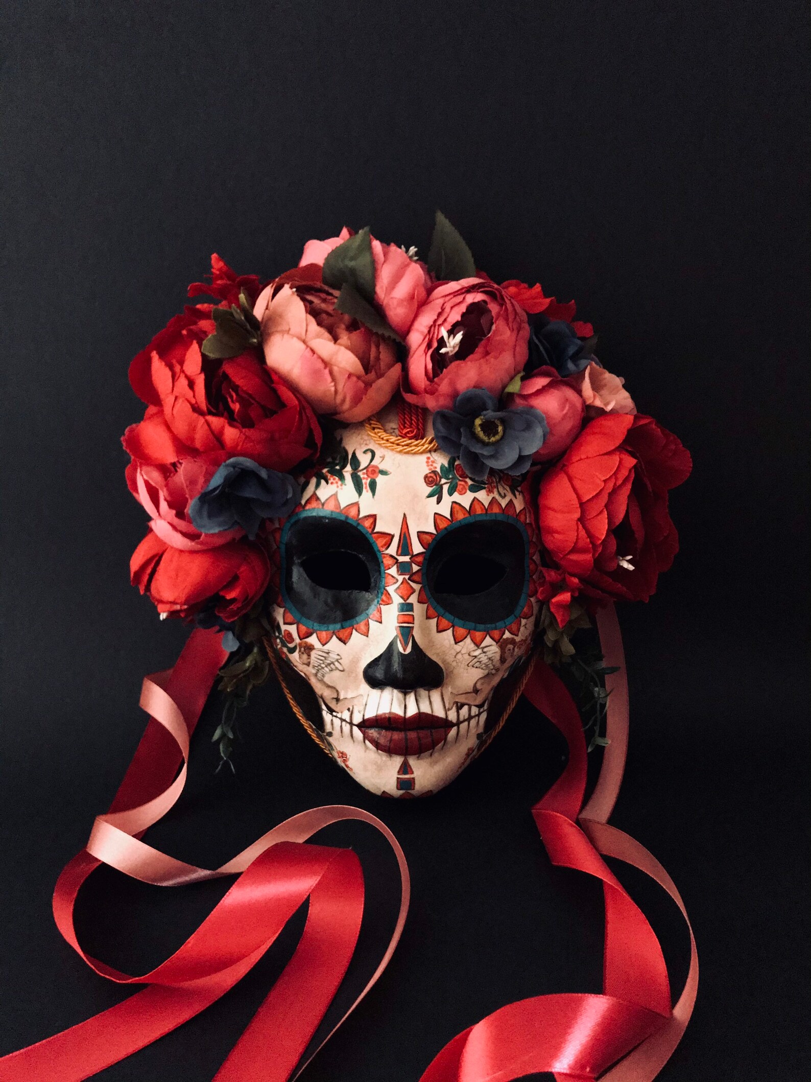 MADE TO ORDER catrina With Angels Mask. Day of the Dead | Etsy UK
