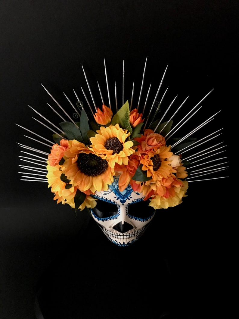 Made to order Catrina Mask with flowers .Day of the dead | Etsy