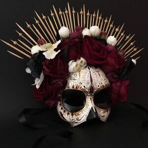 MADE TO ORDER . Half Face Catrina Mask. Catrina Mask With Roses ...