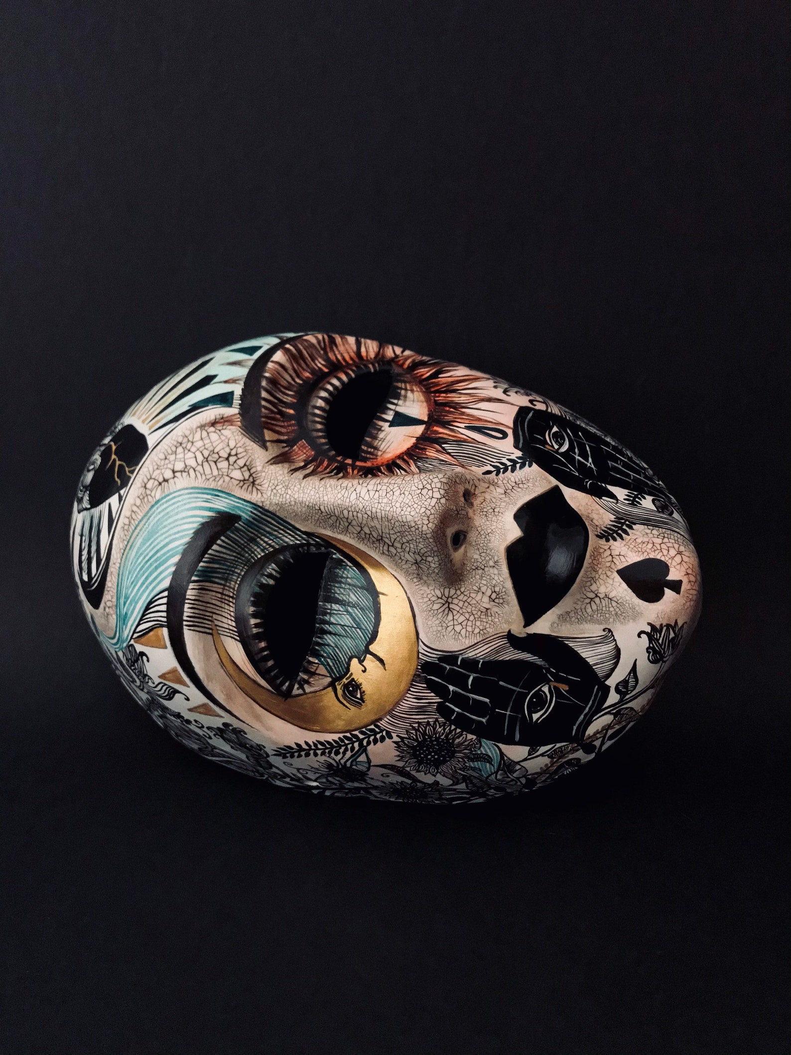 Made to Order . Good Luck Mask. Tarot Mask. Sun Mask. Moon | Etsy