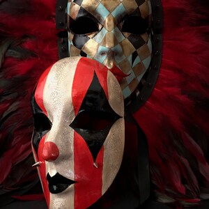 MADE TO ORDER .double Mask. Harlequin Mask. Mask With Feathers ...