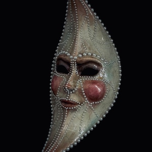 Made to Order . Moon Mask With Pearls - Etsy