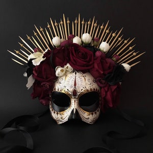 MADE TO ORDER . Half Face Catrina Mask. Catrina Mask With Roses ...