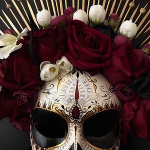 MADE TO ORDER . Half Face Catrina Mask. Catrina Mask With Roses ...