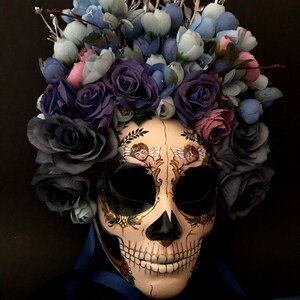 Made to Order. Catrina Mask With Blue Flowers and Angels. Day of the ...