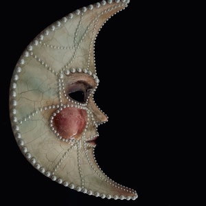 Made to Order . Moon Mask With Pearls - Etsy