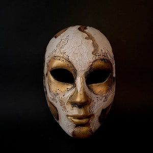 Made to Order . White and Gold Skull Mask. White and Gold Masquerade ...