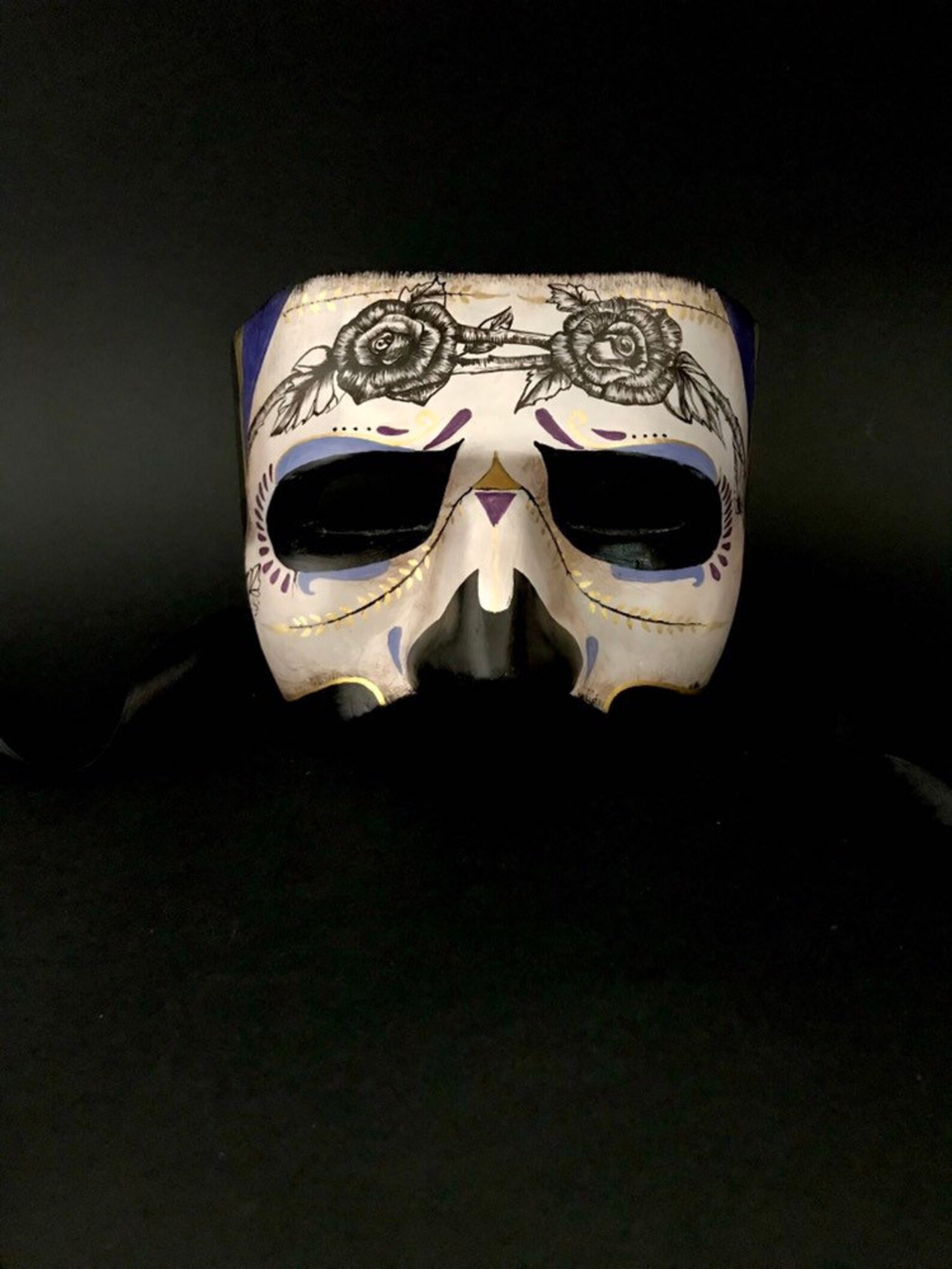 Made to Order Half Face Day of the Dead Mask for - Etsy