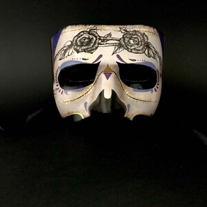Made to Order Half Face Day of the Dead Mask for Men.masquerade Mask ...