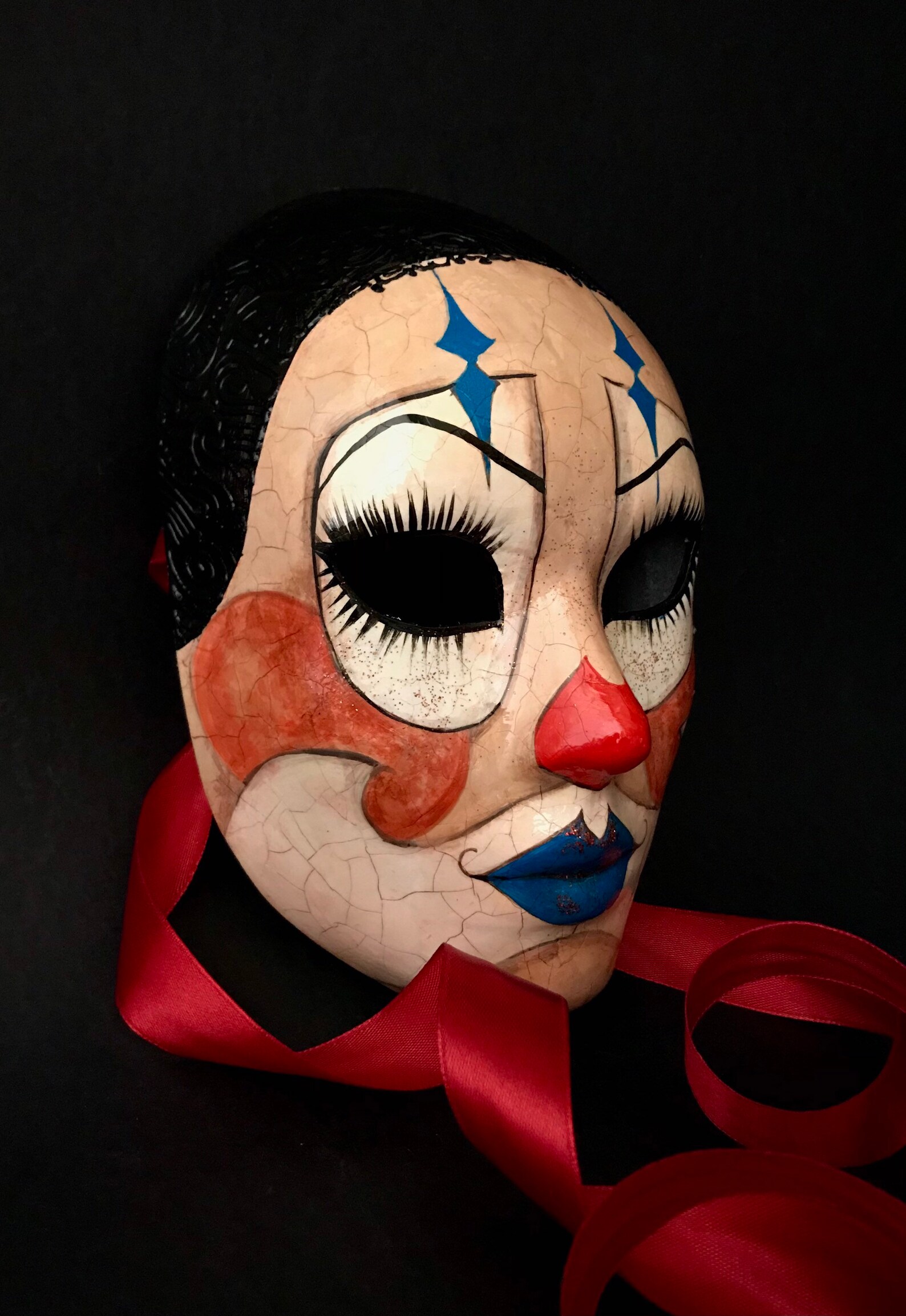 Made to Order .clown Mask. Circus Mask. Halloween Mask. - Etsy