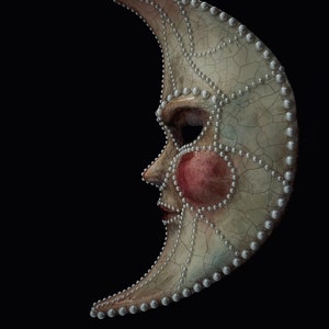 Made to Order . Moon Mask With Pearls - Etsy