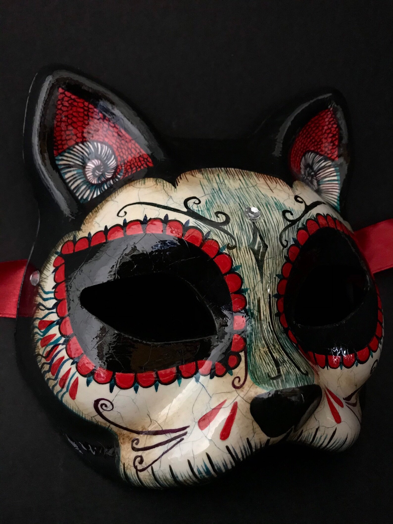MADE TO ORDER . Day of the Dead Cat. Cat Mask. Dia De Muertos - Etsy