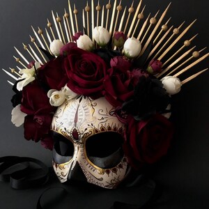 MADE TO ORDER . Half Face Catrina Mask. Catrina Mask With Roses ...