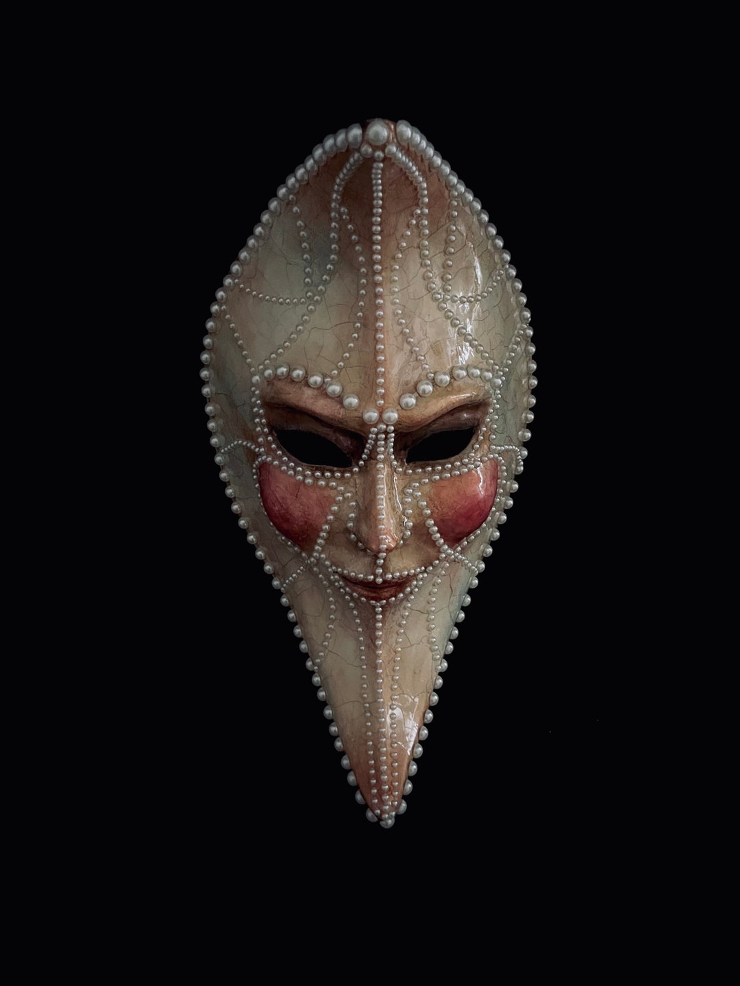 Made to Order . Moon Mask With Pearls - Etsy