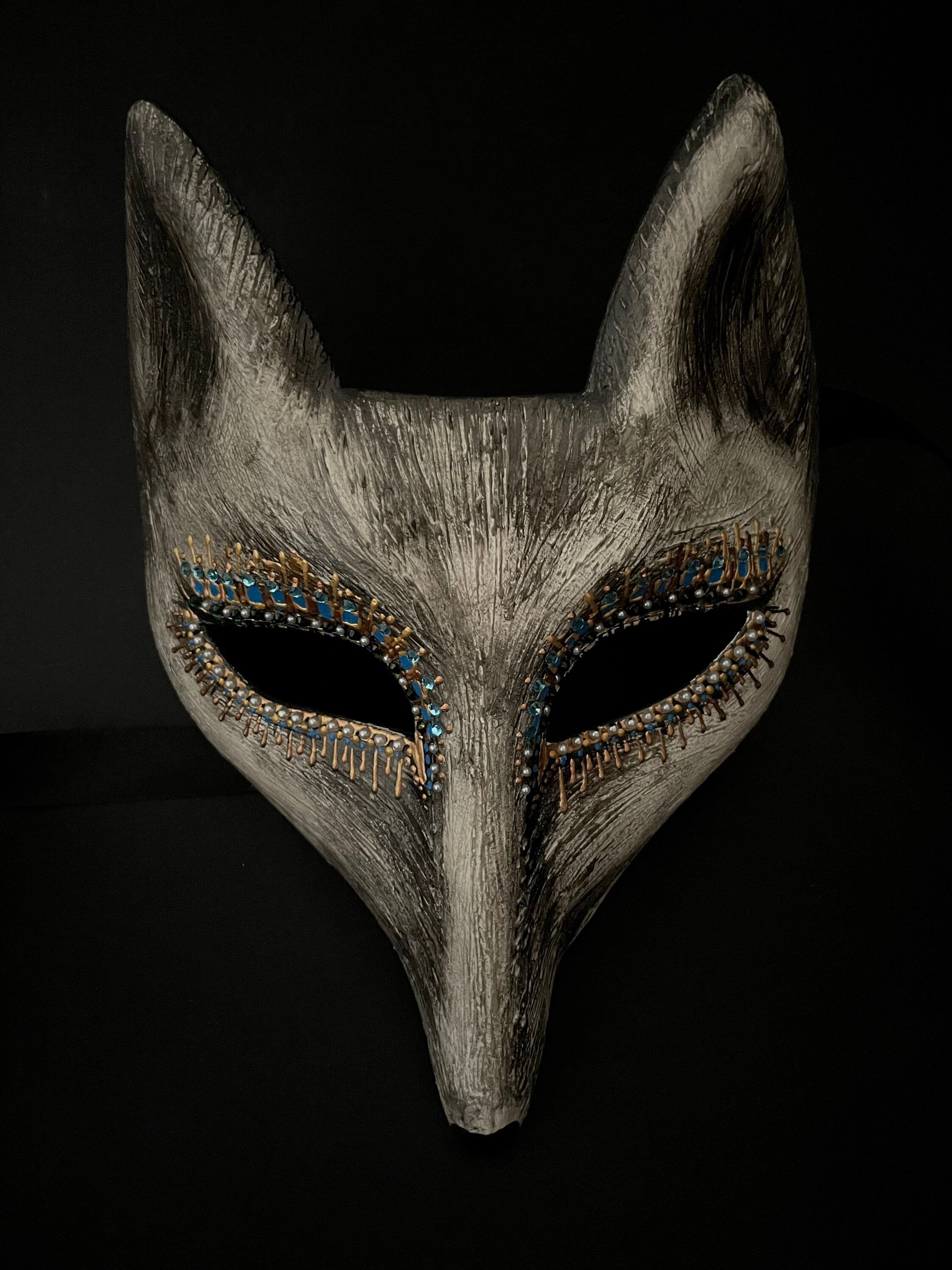 Made to Order . Grey Fox Mask. Fox Mask. Half Face Mask. - Etsy