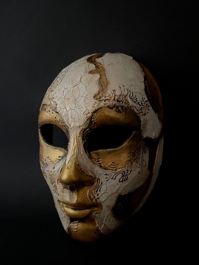 Made to Order . White and Gold Skull Mask. White and Gold - Etsy