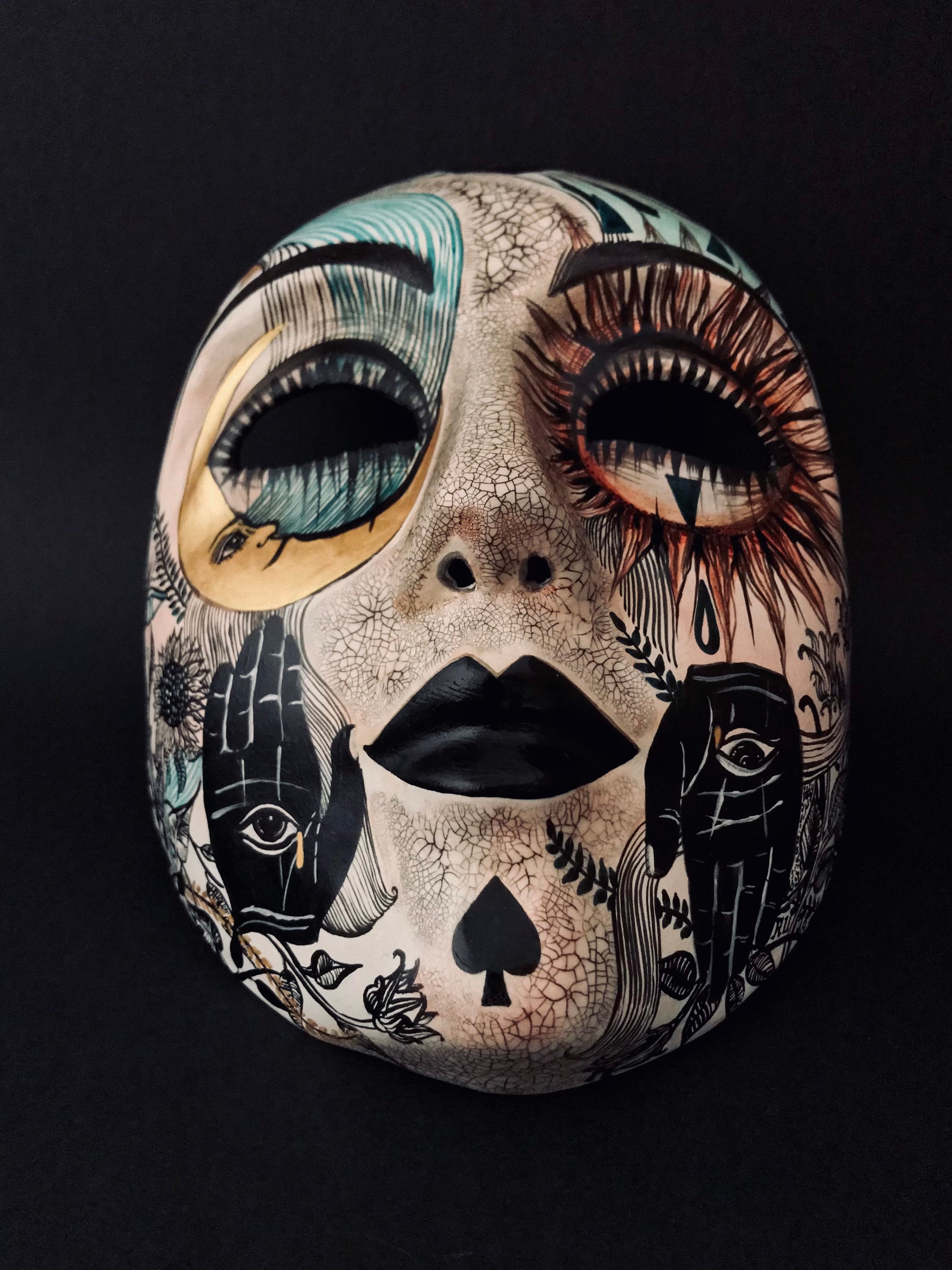 Made to Order . Good Luck Mask. Tarot Mask. Sun Mask. Moon | Etsy