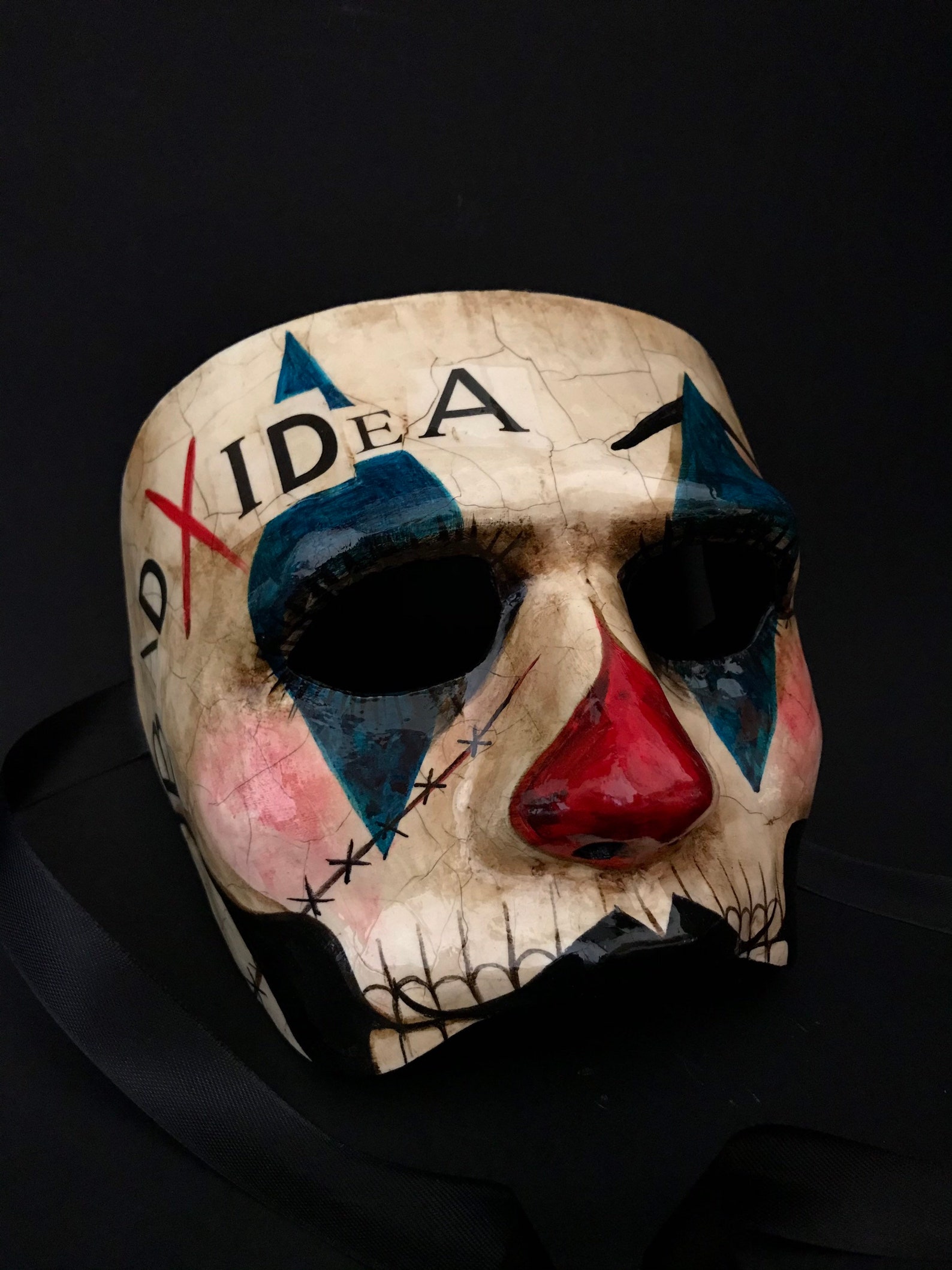 MADE TO ORDER .clown Mask. Joker Mask. Halloween Mask. - Etsy