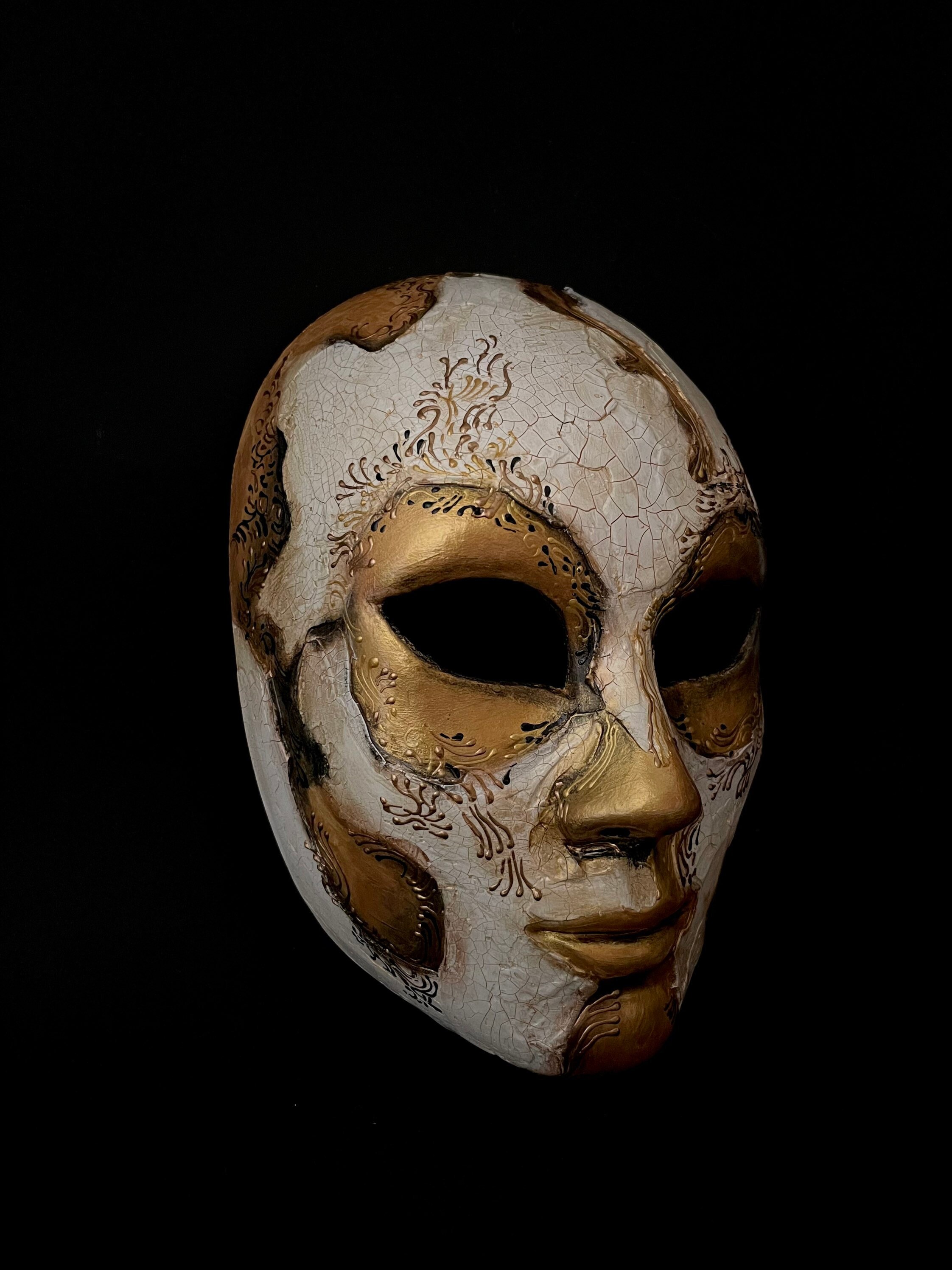 Made to Order . White and Gold Skull Mask. White and Gold - Etsy