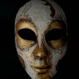 Made to Order . White and Gold Skull Mask. White and Gold Masquerade ...