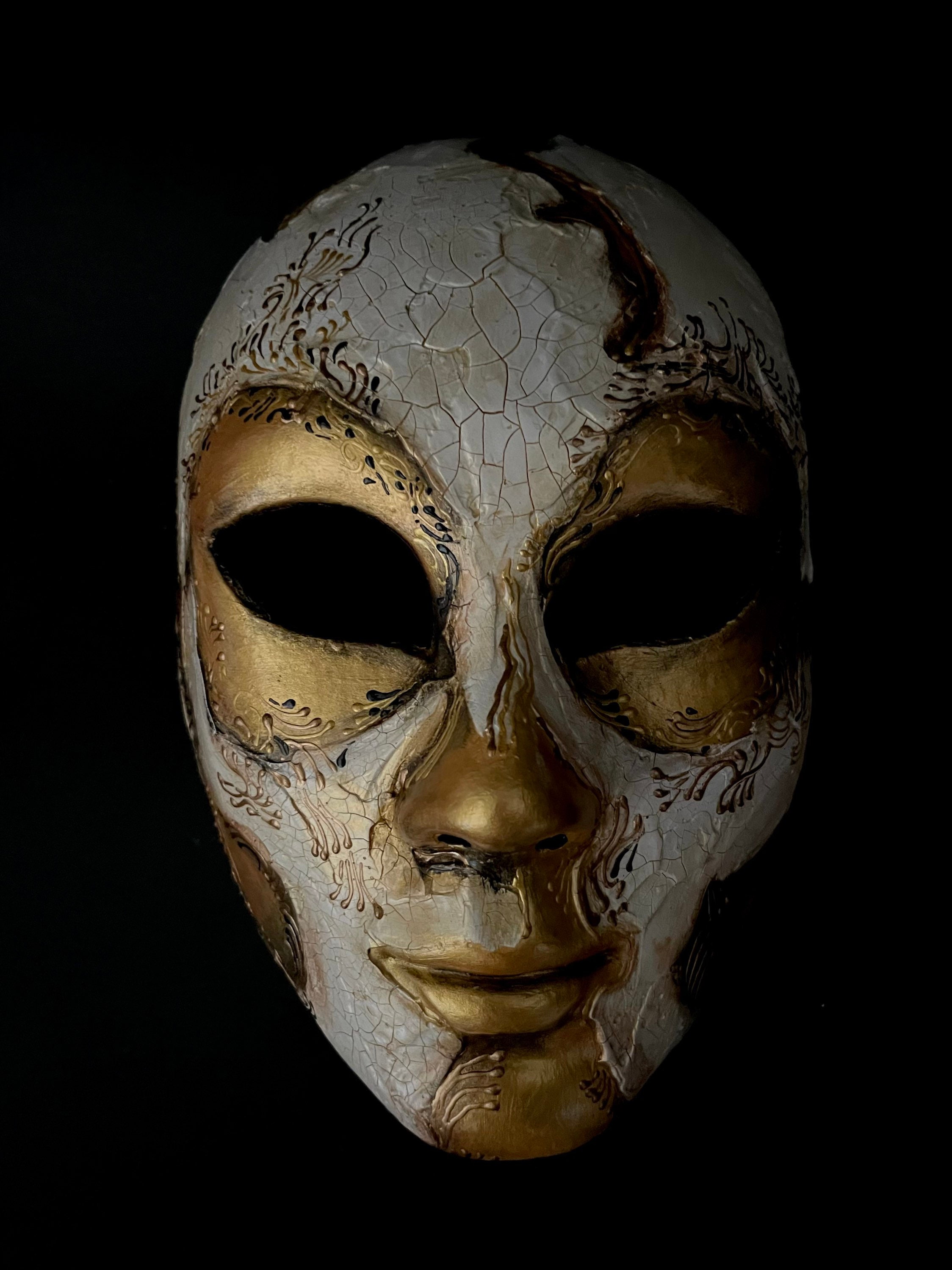 Made to Order . White and Gold Skull Mask. White and Gold - Etsy