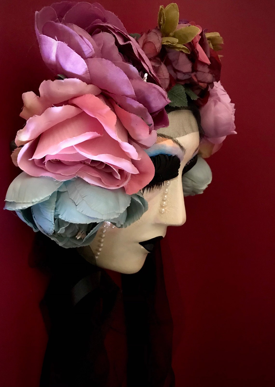 MADE TO ORDER . Flapper Mask. Carnival Mask. Masquerade Mask. - Etsy