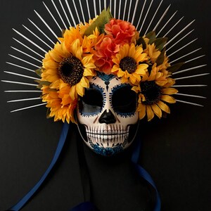 MADE TO ORDER Catrina Mask With Flowers .day of the Dead Mask. Calavera ...