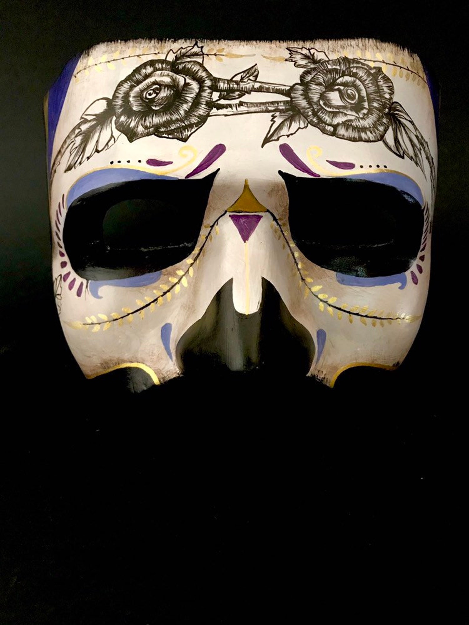 Made to Order Half Face Day of the Dead Mask for - Etsy