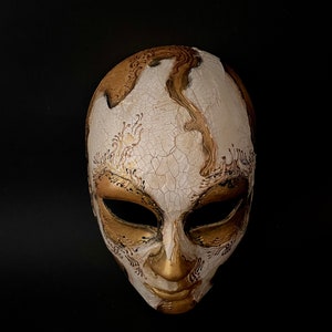 Made to Order . White and Gold Skull Mask. White and Gold Masquerade ...