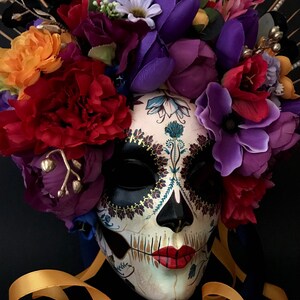 Made to Order. Catrina Mask With Colored Flowers. Day of the Dead Art ...
