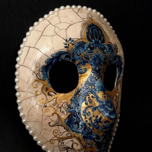 Made to Order .moretta Mask. Moretta With Pearls. Venetian Mask ...