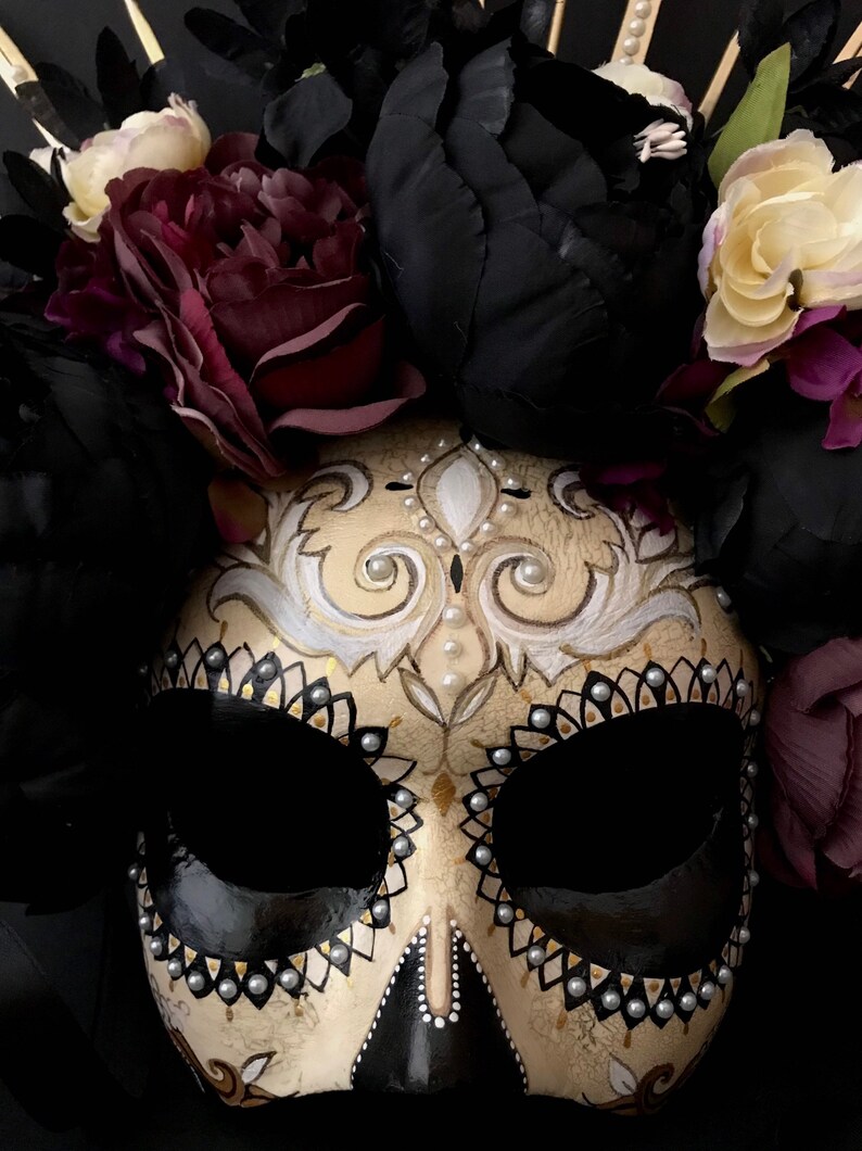 MADE TO ORDER . Half Face Catrina Mask. Catrina Mask With - Etsy