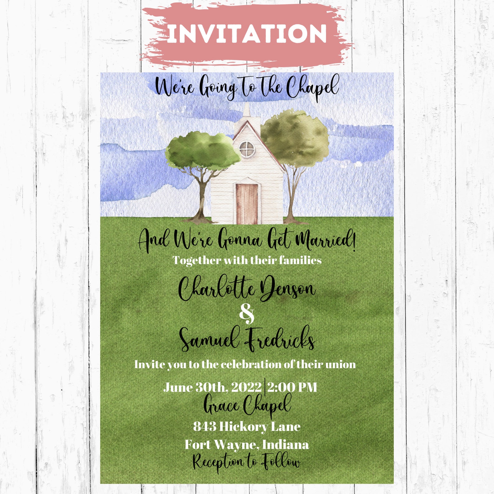 Going to the Chapel Wedding Invitation Church Wedding Invite - Etsy