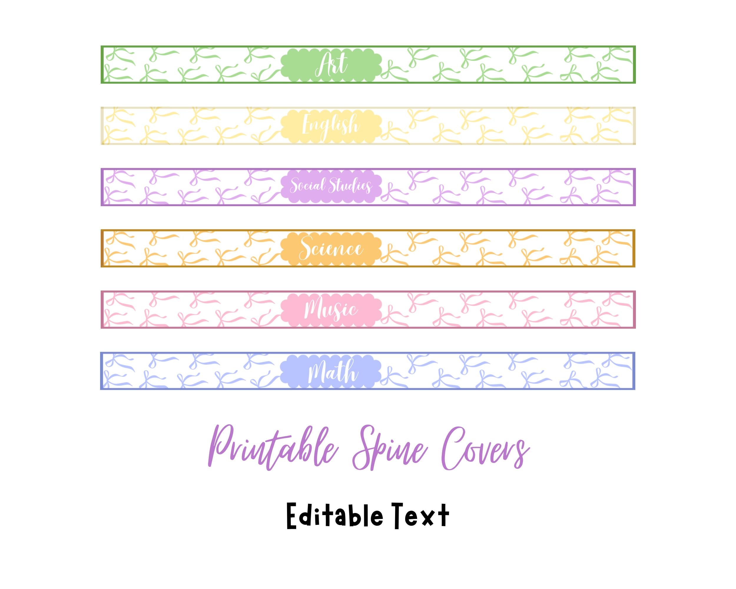 Editable Pastel Bow Binder Covers & Spines: Teacher Planner (digital ...