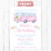 Editable Hippie Birthday Invitation, Hippie Van Invite, Peace Love ...