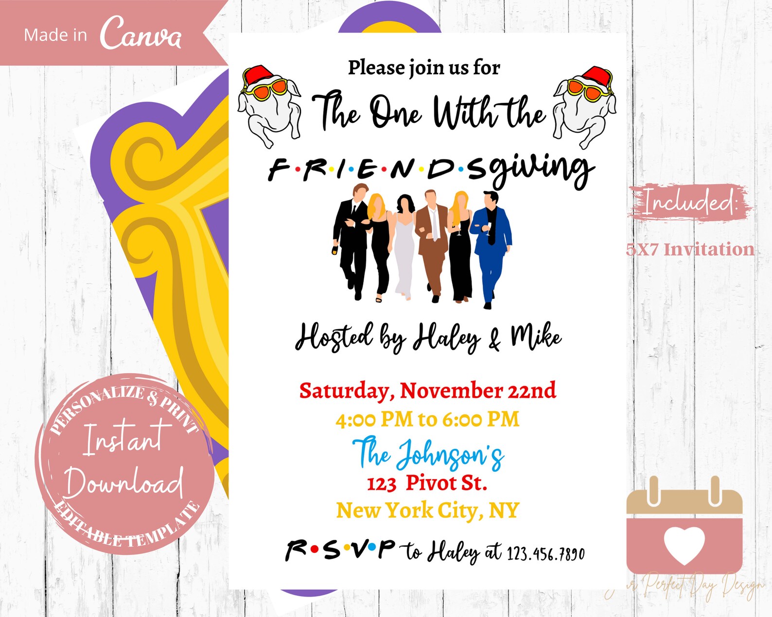 Editable Friendsgiving Party Invitation, Thanksgiving Dinner Invite ...